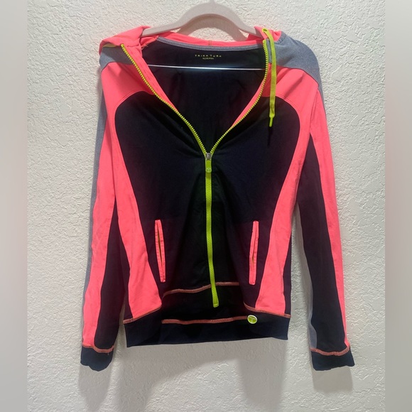 Trina Turk | Jackets & Coats | Trina Turk Zip Up Neon Hooded Track ...